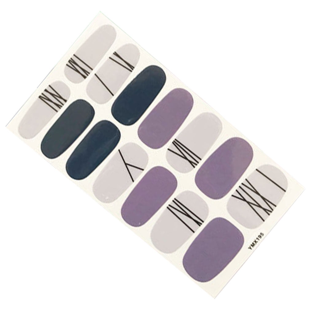 Linyer Nail Art Stickers Fingernail Decal with Strap Glue Polish Strip ...
