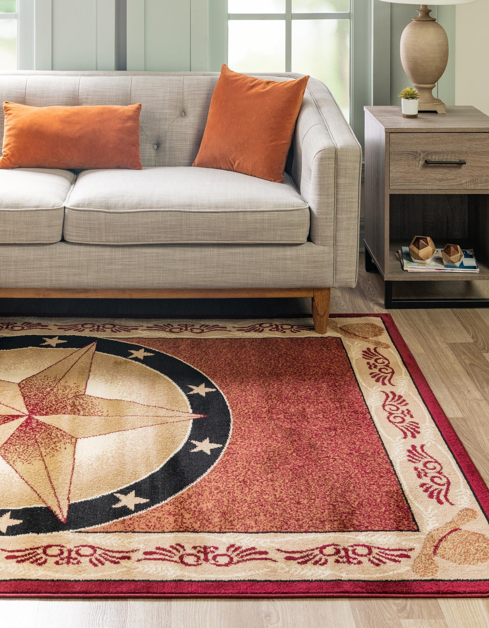 Rugs.com Pioneer Collection Rug – 8' x 10' Red Medium-Pile Rug Perfect ...