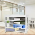 Miumaeov 5-Tier Desk File Holder, PVC Wooden Paper Top Folder Rack with ... Miumaeov 5-Tier Desk File Holder, PVC Wooden Paper Top Folder Rack with ...