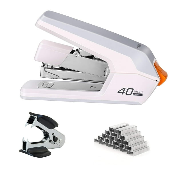 Deli Effortless Desktop Stapler, 40 Sheet Capacity, One Finger Touch ...