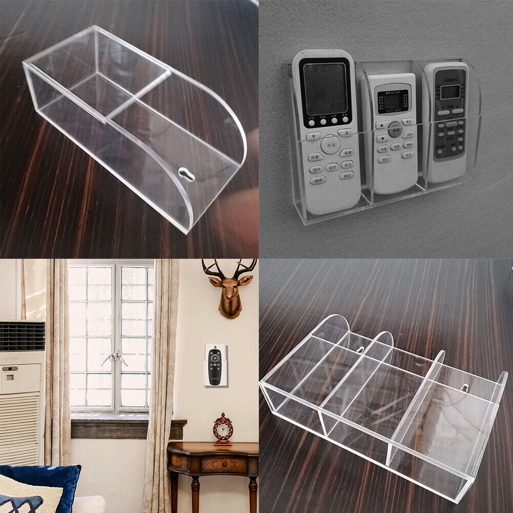 US 1-2 Pc TV Air Conditioner Remote Control Holder Acrylic Wall Mount ...