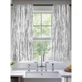 Abstract White Gray Vertical Stripe Sheer Curtains 2 Panels Set ...