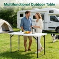 WASUHE Folding Table 4 FT Lightweight Table, Plastic Rectangular Indoor ...