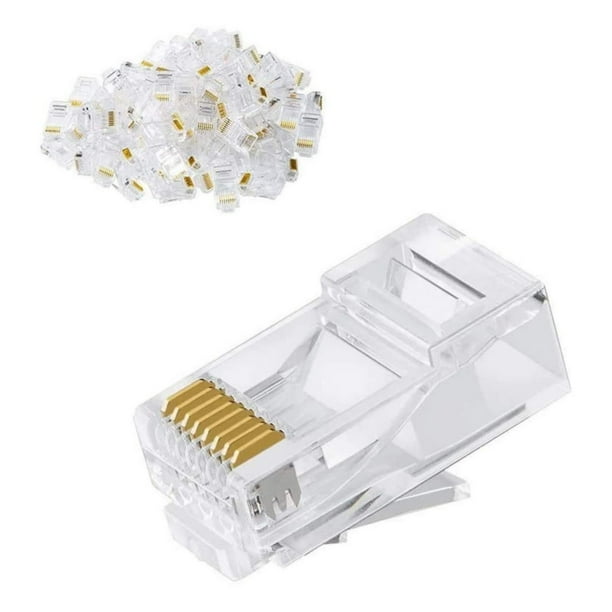 Paquete de 100 terminales de red con conectores RJ45 | Bodega Aurrera ...