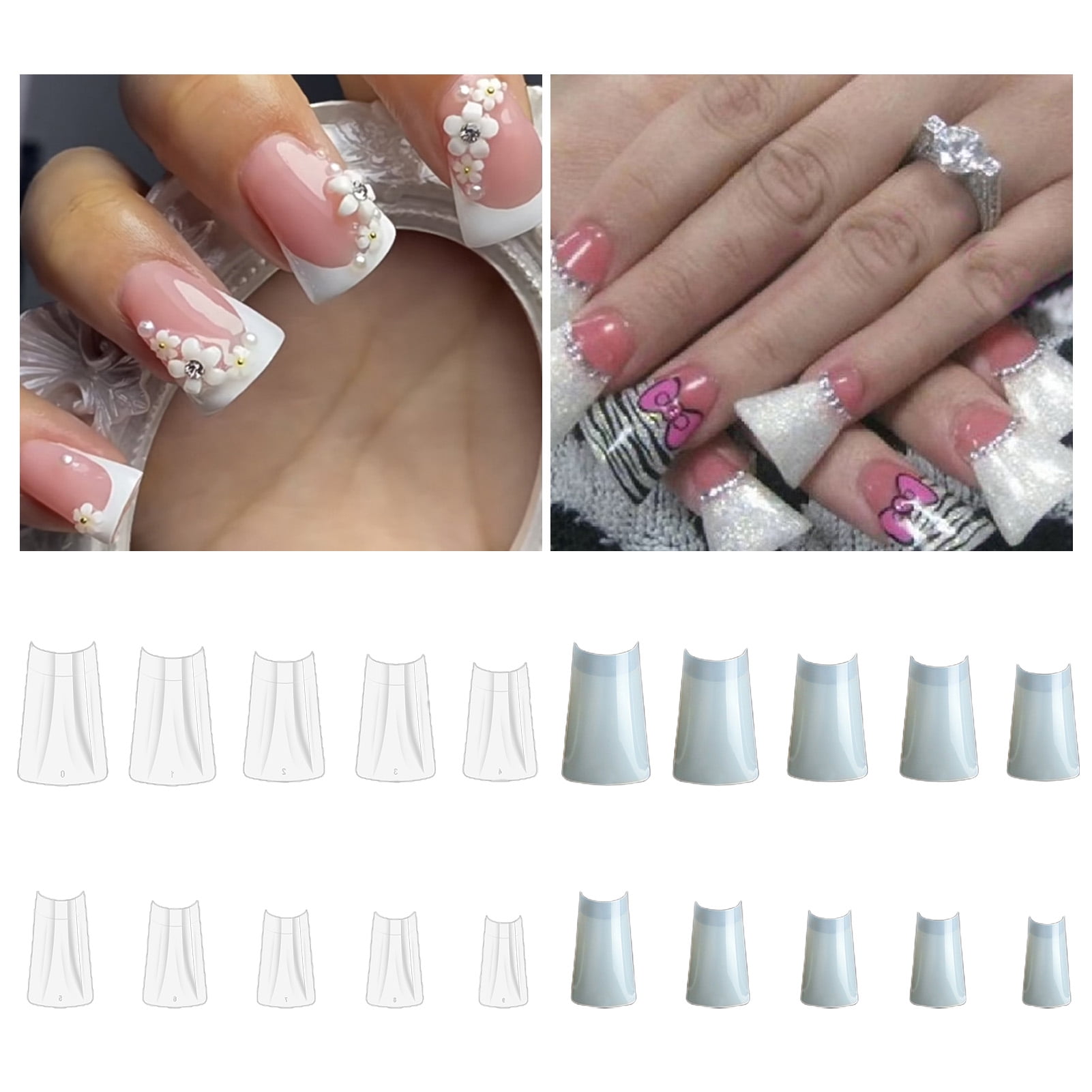 GROFRY 500Pcs/Bag Fake Nails Duck Feet Style Removable Long Lasting ...