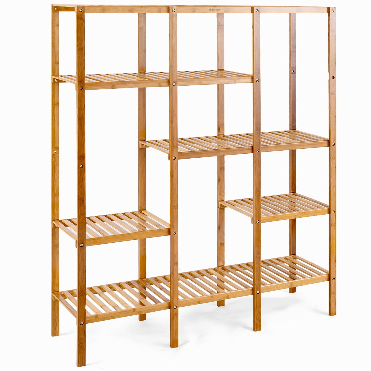 Topbuy 5-Layer Bamboo Storage Rack Plant Flower Holder Display Shelves ...