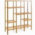 Topbuy 5-Layer Bamboo Storage Rack Plant Flower Holder Display Shelves ...