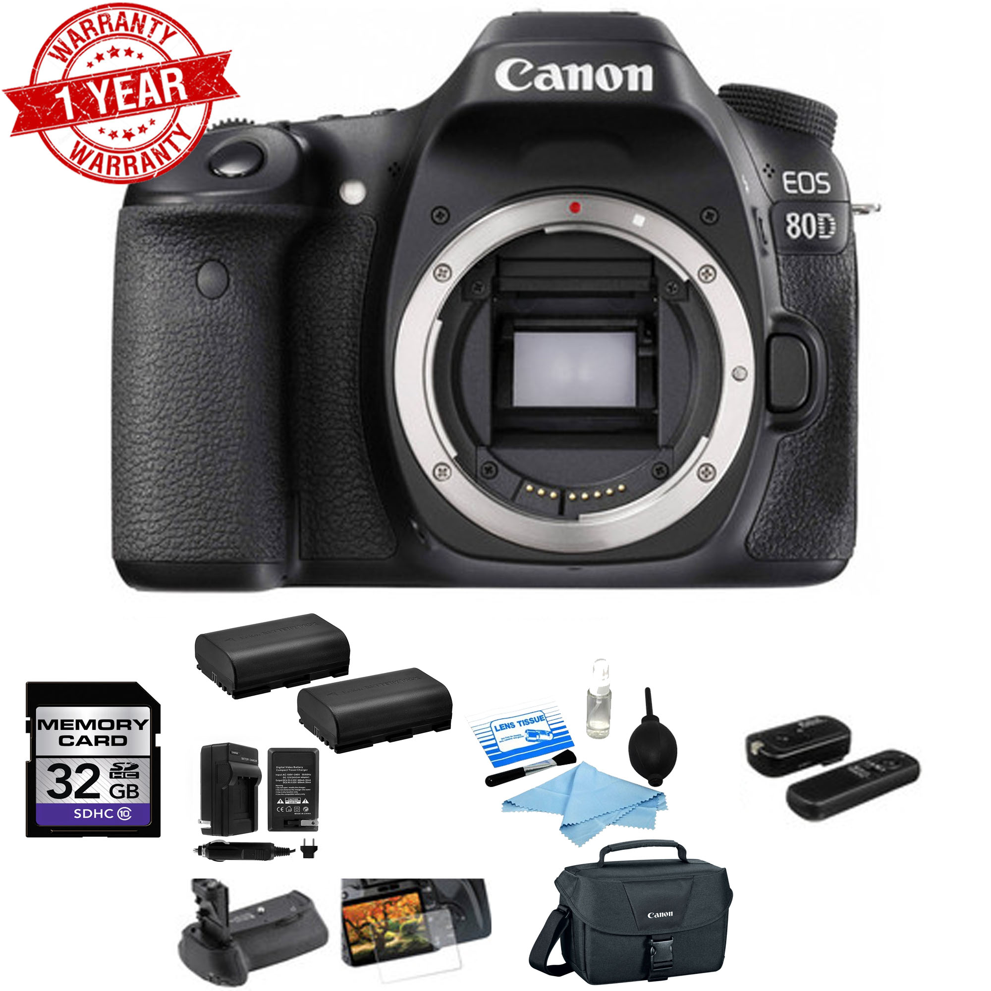 Canon EOS 80D DSLR Camera Deluxe Kit - Walmart.com