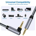 90-Degree Right Angle 3.5mm Male to Male Aux Audio Cable for Car, Home ...