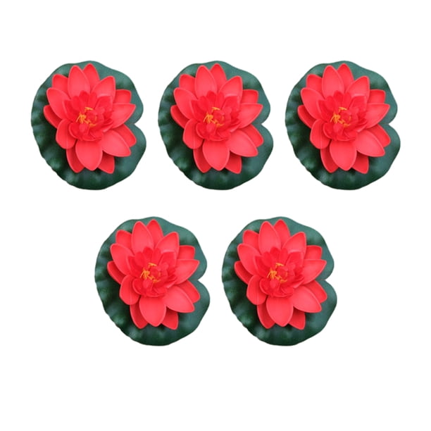 tssuouriy 5pcs/set Artificial Lotus Realistic Appearance Indoor/Outdoor ...