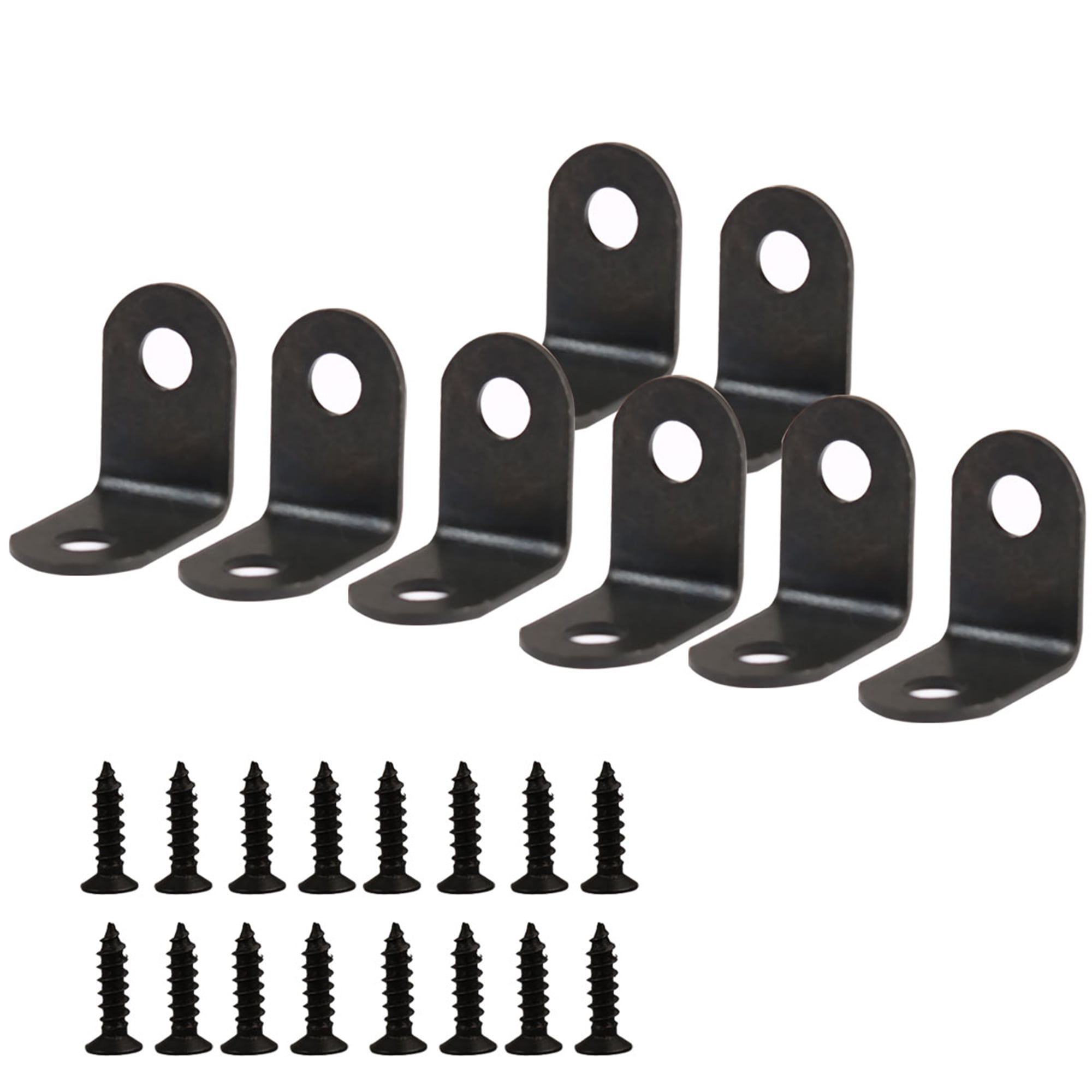 16 x 16mm Angle Bracket Metal Black L Shaped Angle Brackets Corner ...