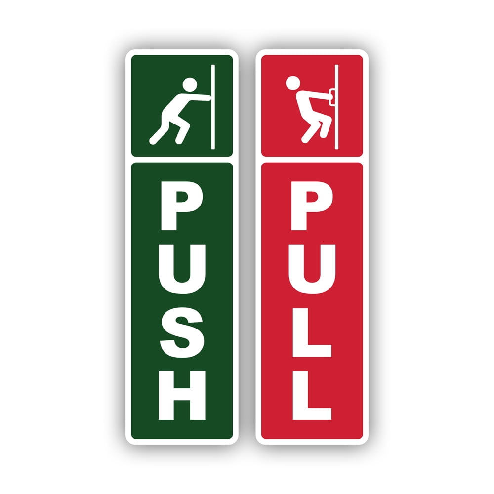 Push Pull Door Sticker Decal - Self Adhesive Vinyl - Weatherproof ...
