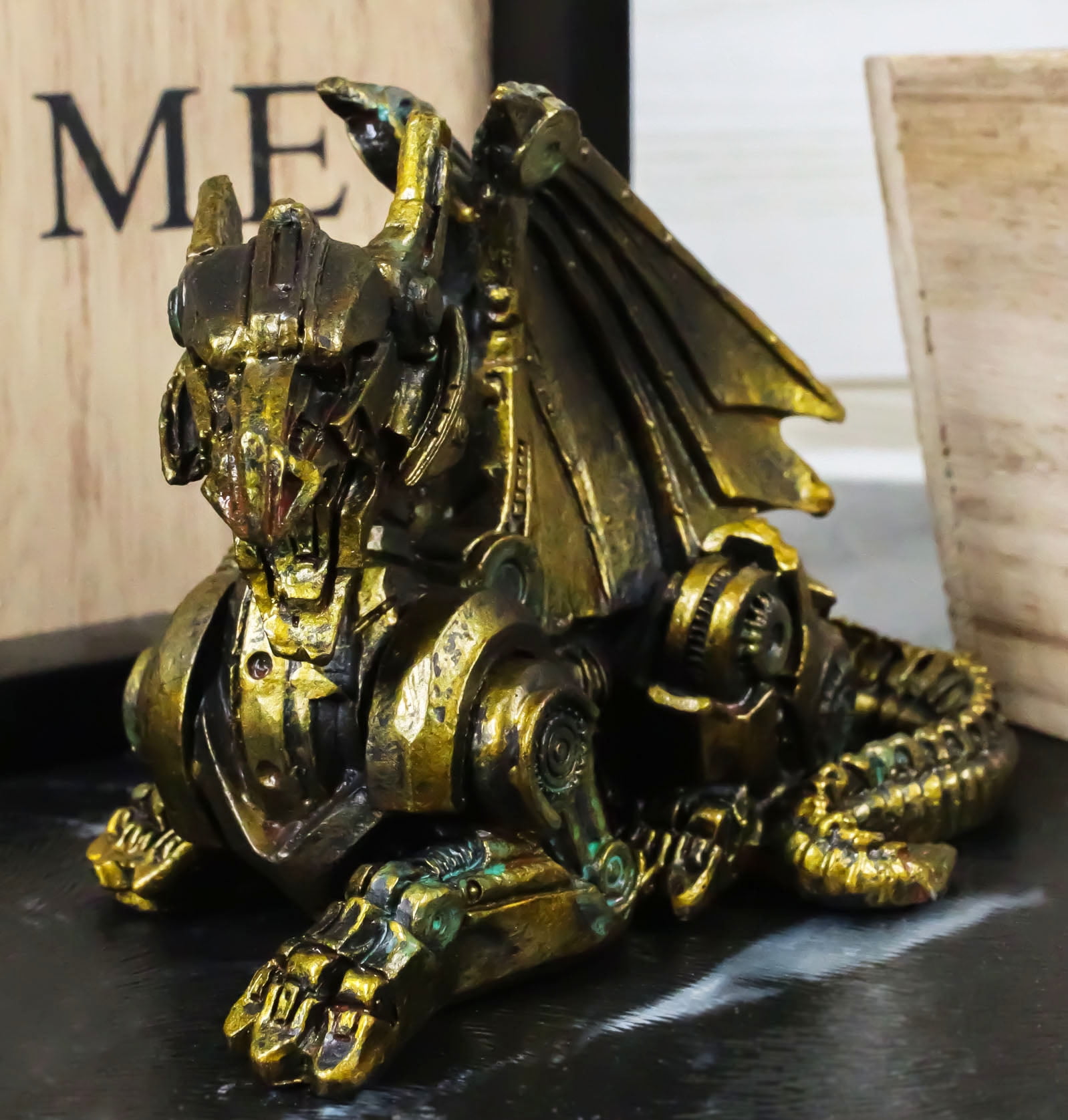 Buy Geared Steampunk Dragon Figurine Cyber Robot Flying Machine ...