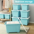 Nazhura 72 Qt Plastic Storage Bin, Blue, Stackable, Nestable, Secure ...