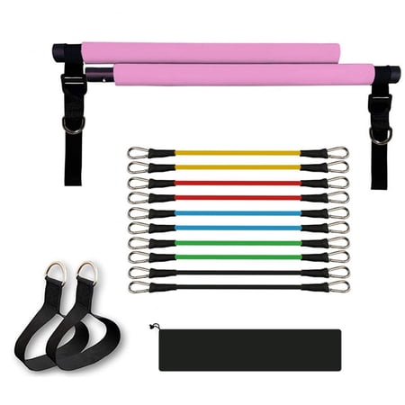 Pilates Bar Portable Pilates Bar Kit with Adjustable Resistance Pilates ...