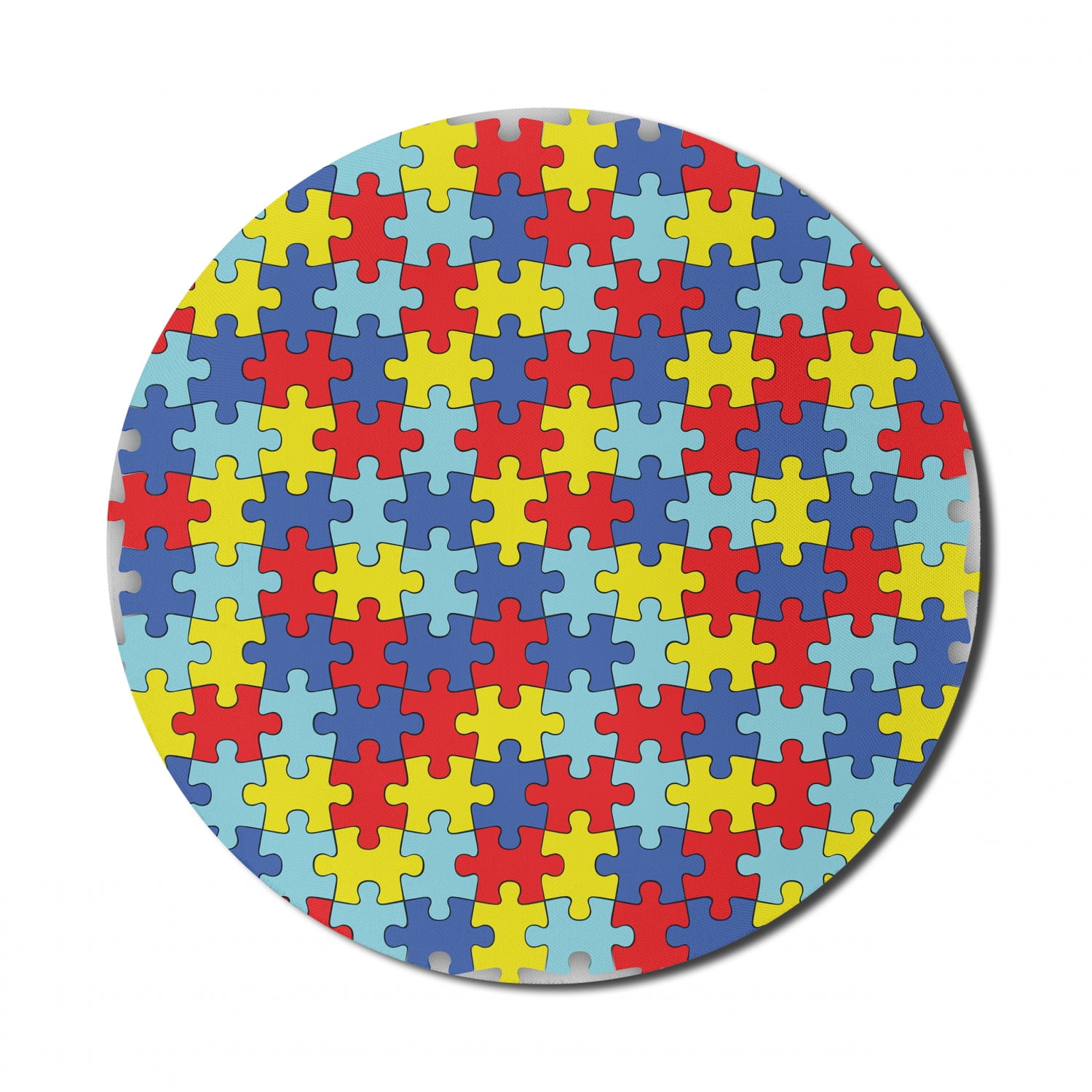 Cartoon Mouse Pad for Computers, Colorful Puzzle Pieces Fashion Daycare ...