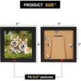 5x5 Picture Frames Set of 6 Black Wood Grain Photo Frame for Gallery ...