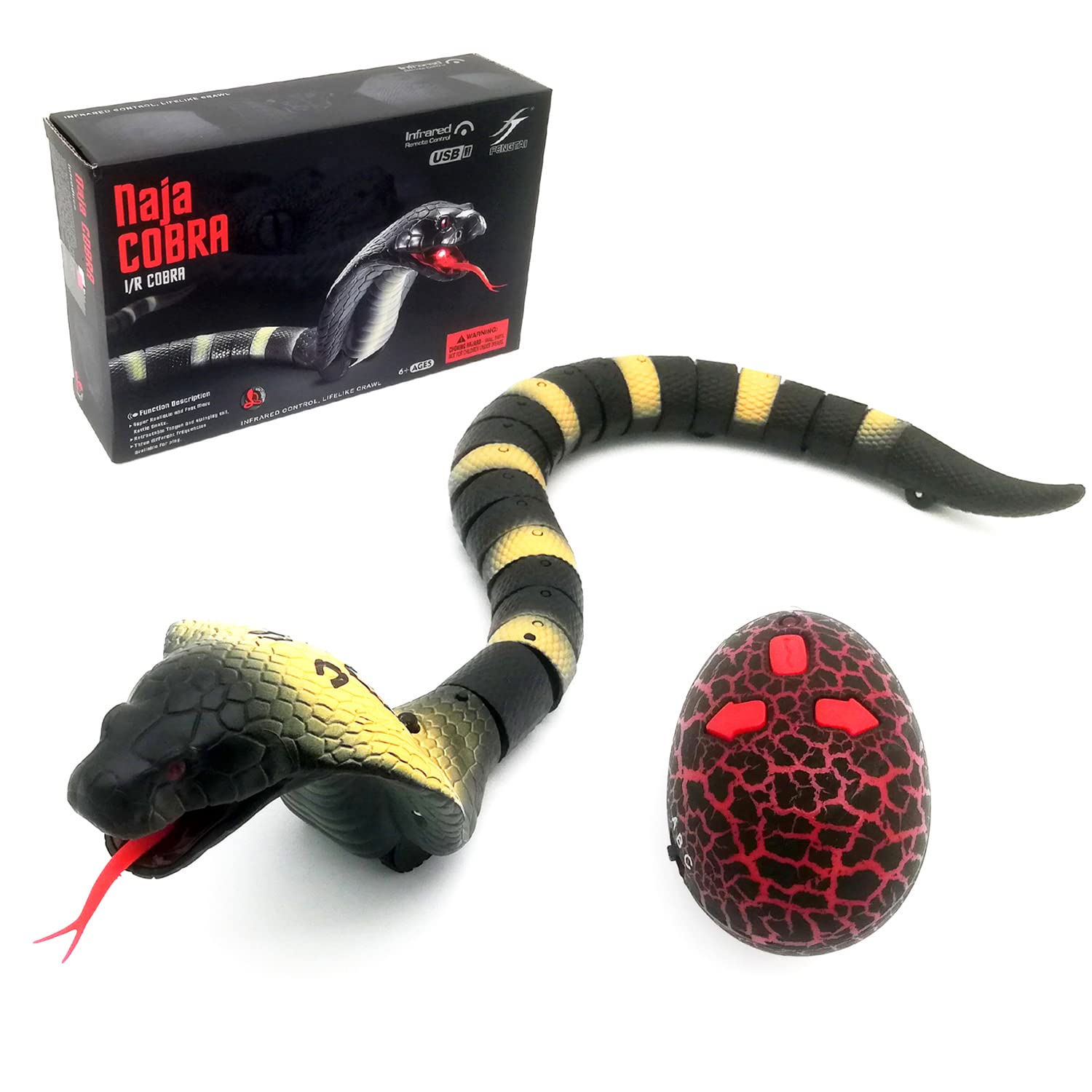 Remote Control Snake Toy, RC Realistic Cobra Prank, Electric Controlled ...