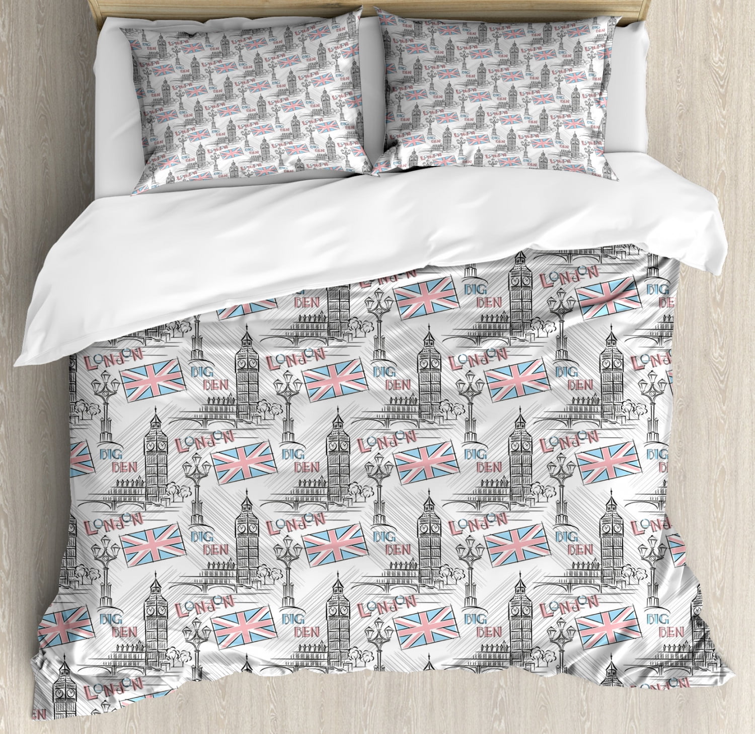 London Duvet Cover Set King Size, Historical Architecture Famous ...