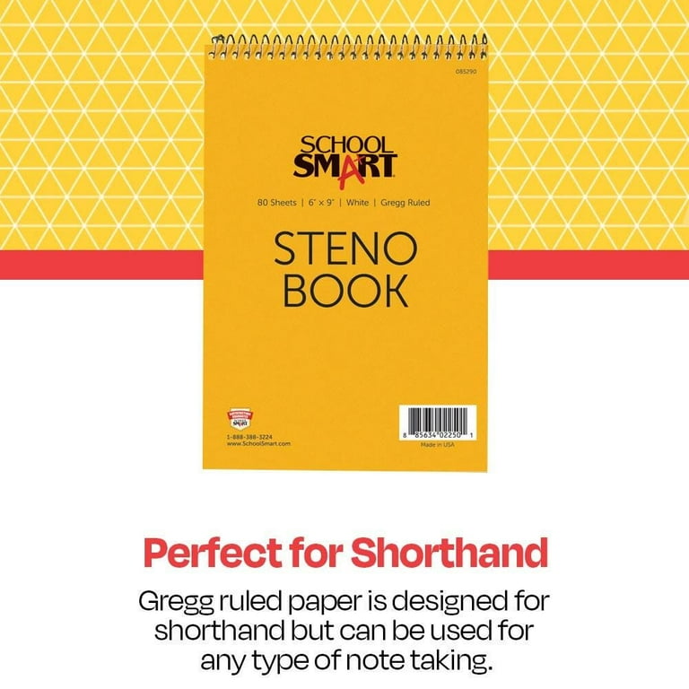Shorthand Writing Notebook 6x9 Gregg-Ruled Steno Pads - 80 Sheets
