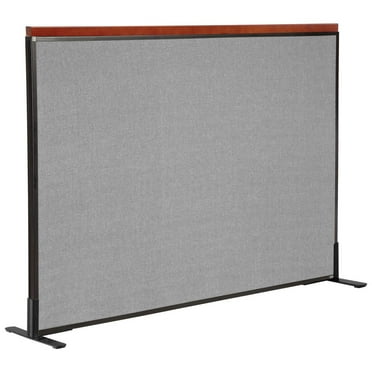 48-1/4"W x 60"H Freestanding Office Partition Panel with Partial Window ...
