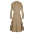 Beige Solid Color Jackets, Polyester Warm Winter Outwear Coats, Womens ...