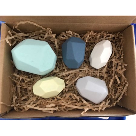 Colored Wooden Stones Stacking Game Rock Blocks Wooden Stones Toy ...