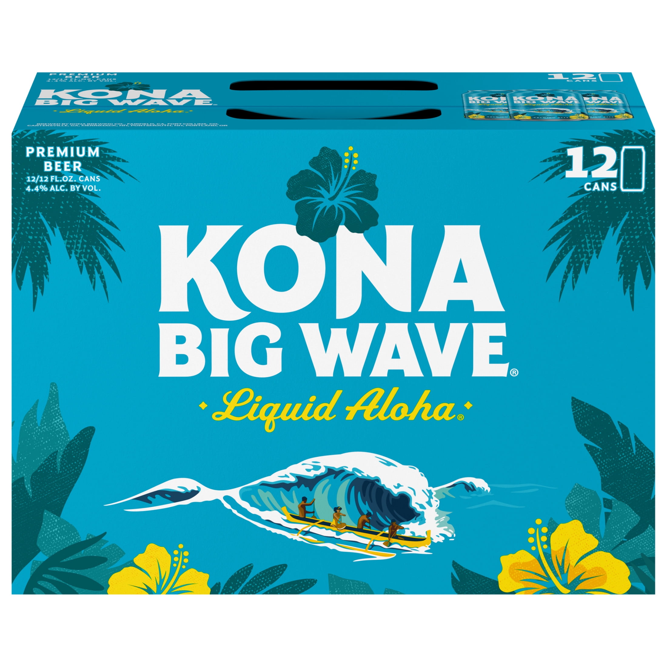 Kona Brewing Co. Big Wave Premium Lager Beer, 12 Pack Beer, 12 FL OZ ...