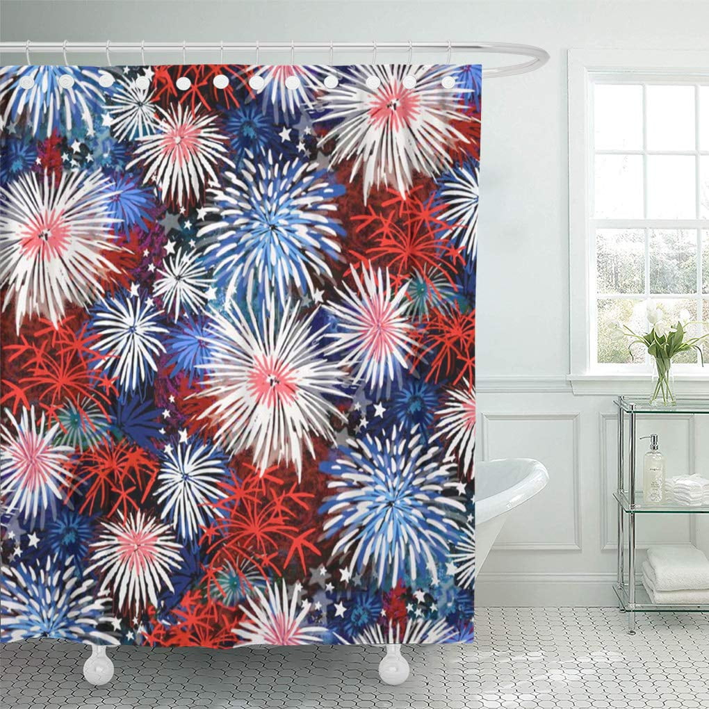 CYNLON Home Fireworks Red White and Blue Patriotic Symbolic Stars ...