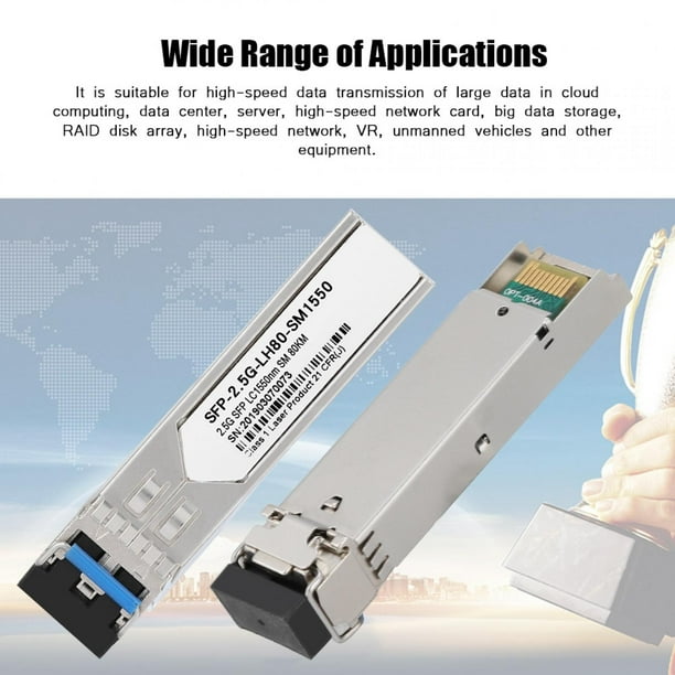 Módulo óptico SFP SFP-25G-LH80-SM1550 Transceptor de fibra dual Gigabit monomodo 80KM Módulo ...