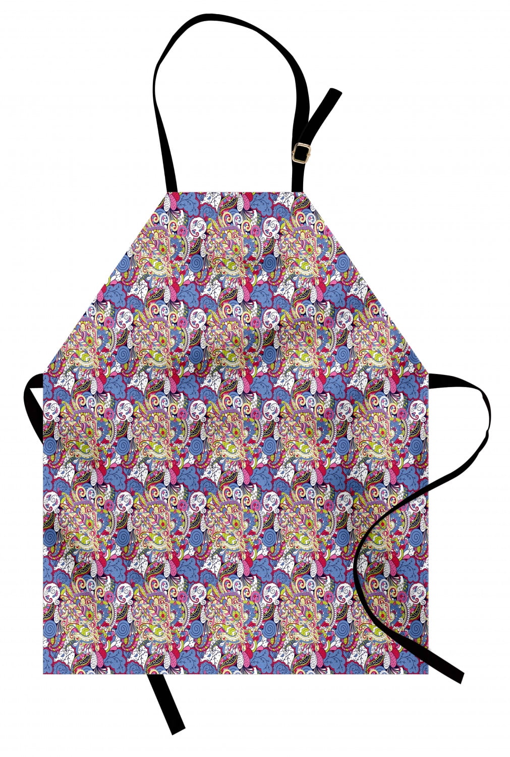 Boho Apron Colorful Curved Tangled Mehndi Motifs in Doodle Style ...