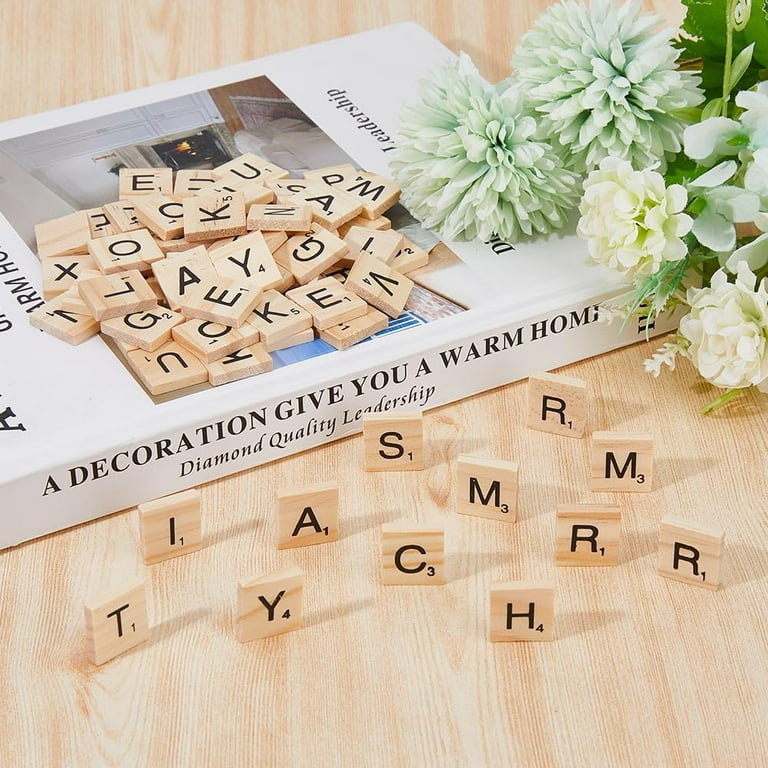 Alphabet Puzzle Letter Tiles 100pcs Wooden Alphabet Scrabble Tiles