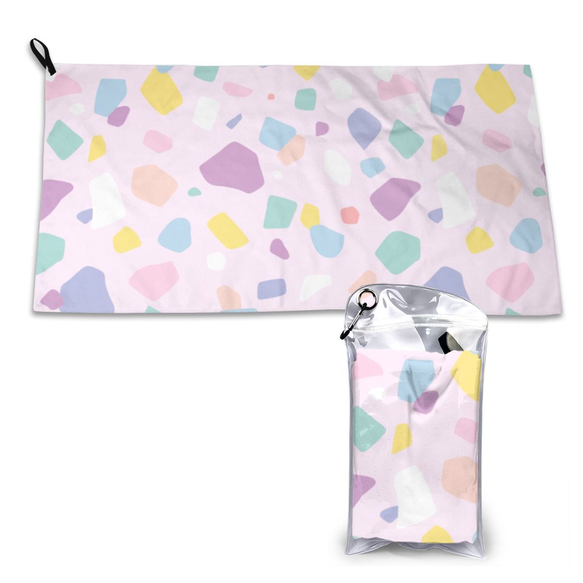 YFYANG Microfibre Portable Travel Sport Towel, Pink Abstract Geometric ...
