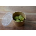 [25 Pack] 8 oz Disposable Kraft Paper Soup Containers with Plastic Lids ...