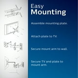 Philips Full Motion TV Wall Mount for up to 80", 15 degree Tilt ...
