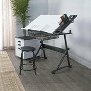 Studio Designs Zenith Adjustable Wood Top Drafting Table in Black - Walmart.com
