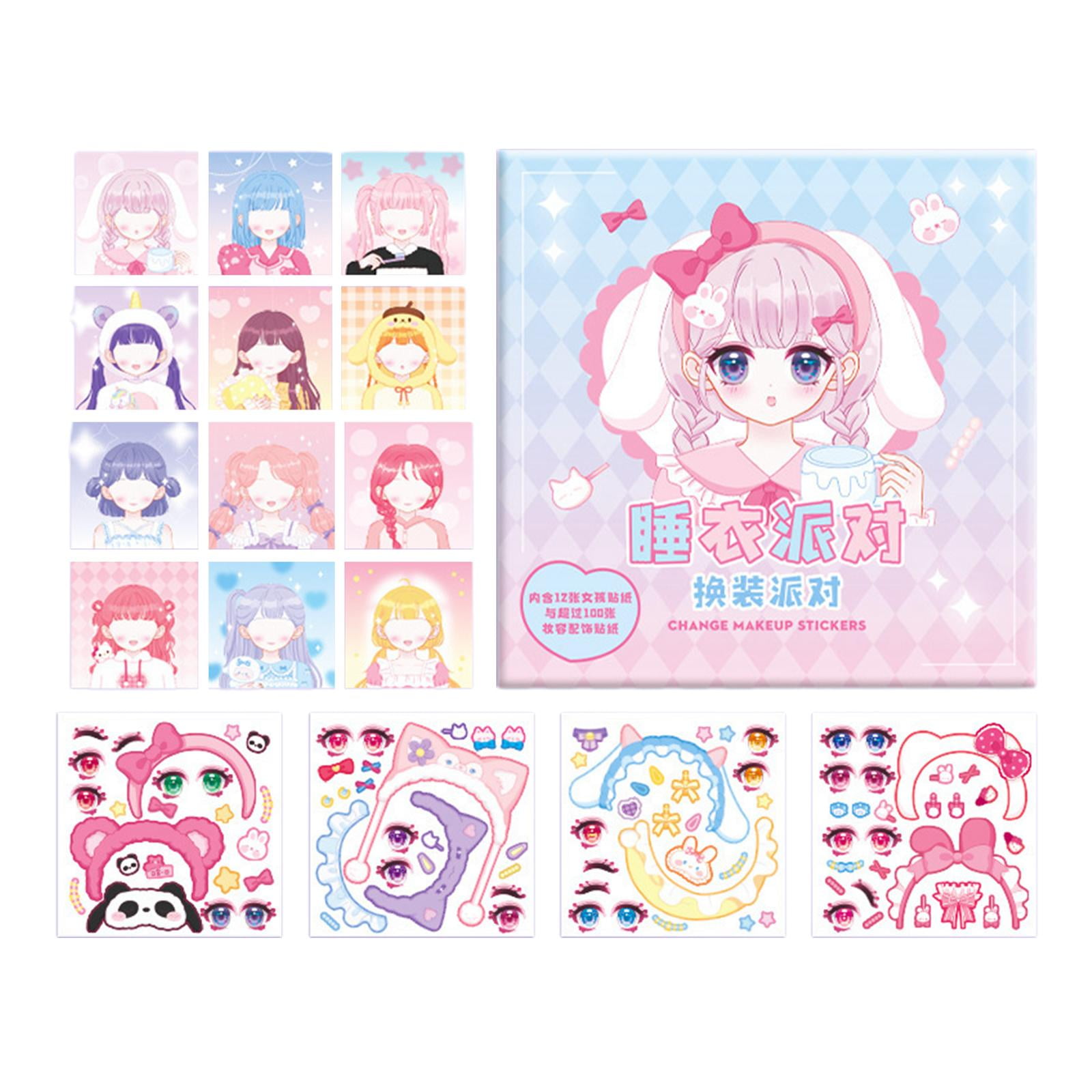 12Pcs Princess Themed Face Stickers Make A Face Sticker Book for Kids ...
