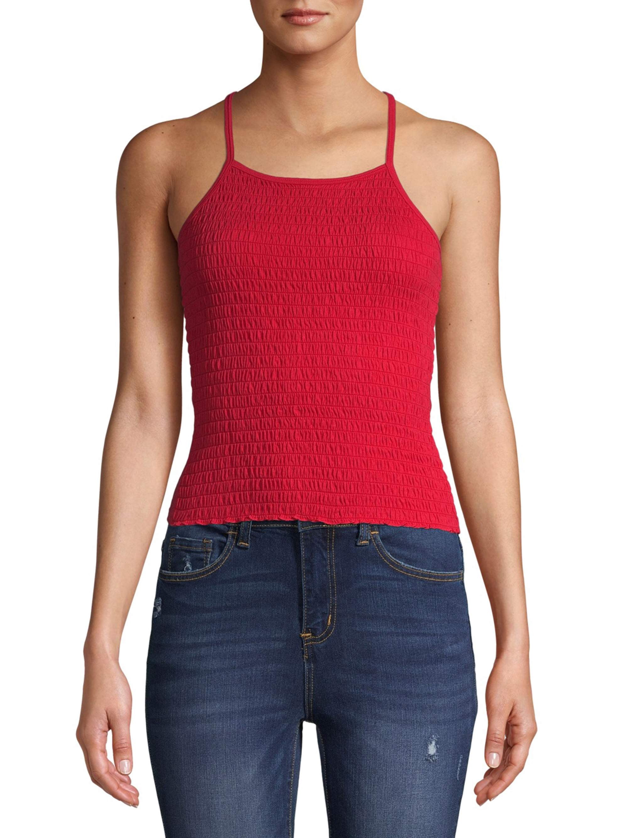 No Boundaries Juniors' Smocked Cami - Walmart.com