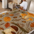 Chilfamy Warm and Cozy Throw, Forest Mushrooms Snail Fall Soft Flannel ...