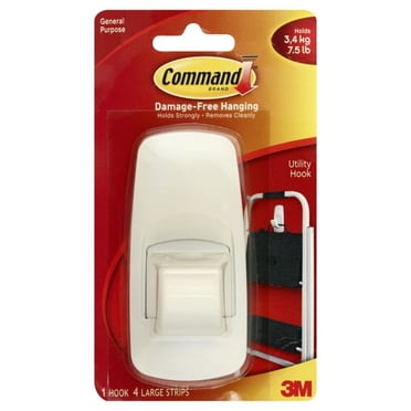 Command Jumbo Plastic Hook with Adhesive Strips, 3-Hooks - Walmart.com