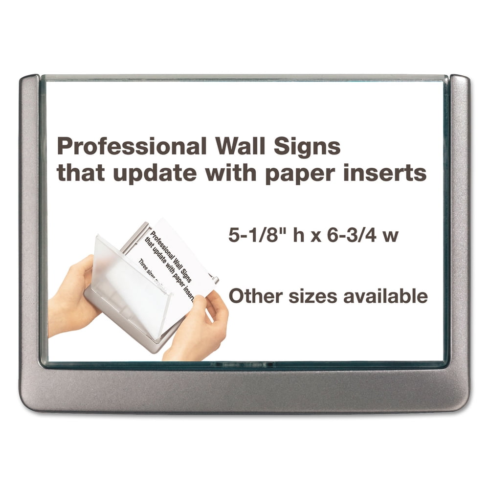 Durable Click Sign Holder For Interior Walls, 6 3/4 X 5/8 X 5 1/8, Gray ...