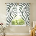 Abstract Lines Sheer Curtains Swag Valances for Windows White Green ...