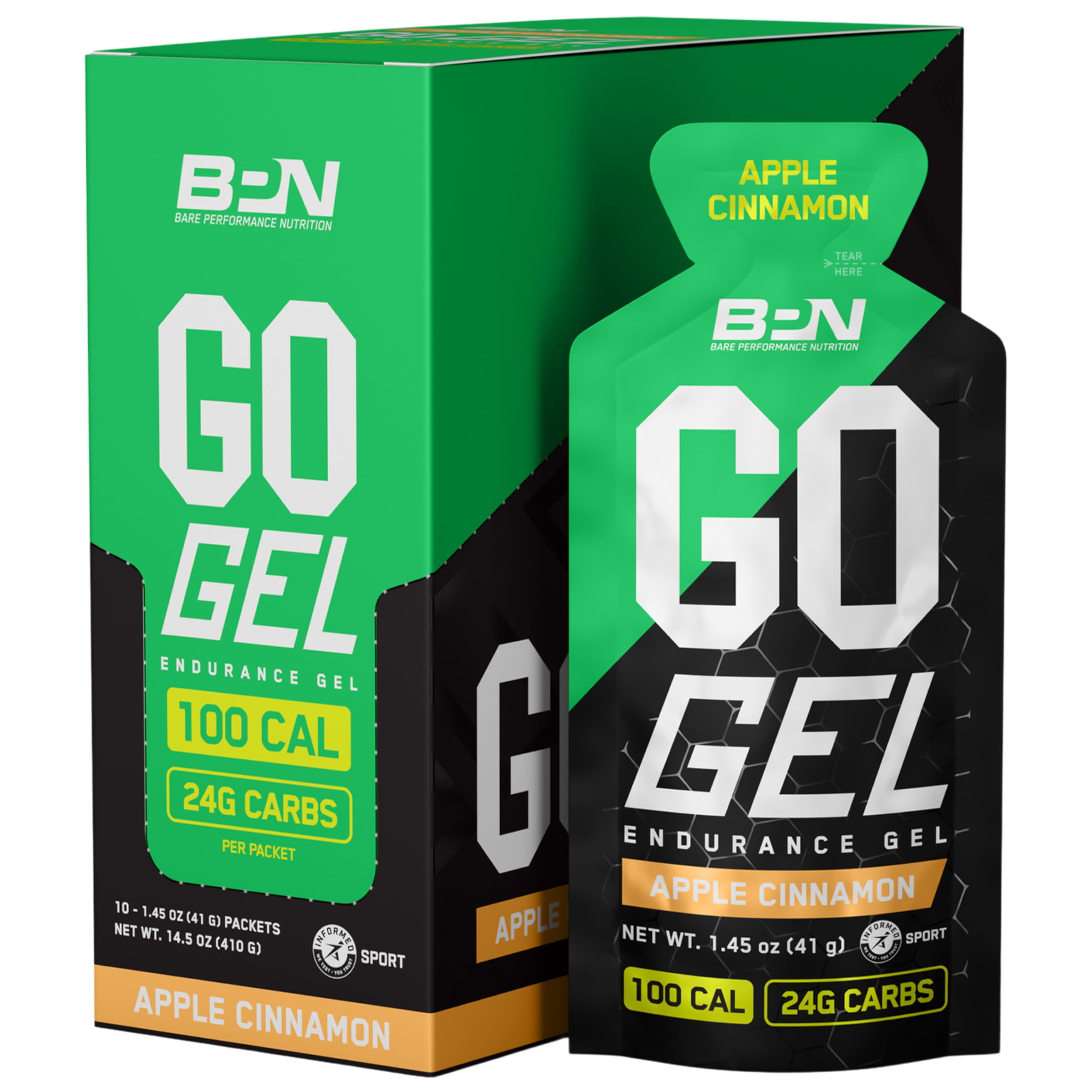 BARE PERFORMANCE NUTRITION, BPN Go Gel Endurance Gel, Vegan + Gluten ...