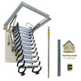 INTBUYING Hidden Telescopic Folding Ladder Black-White 9.8ft/12Steps ...
