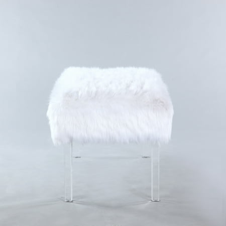 Chic Home Samuel Modern Contemporary Faux Fur Acrylic Leg Bench ...