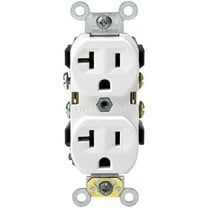 Leviton CR20-W 20-Amp, 125-Volt, Narrow Body Duplex Receptacle ...