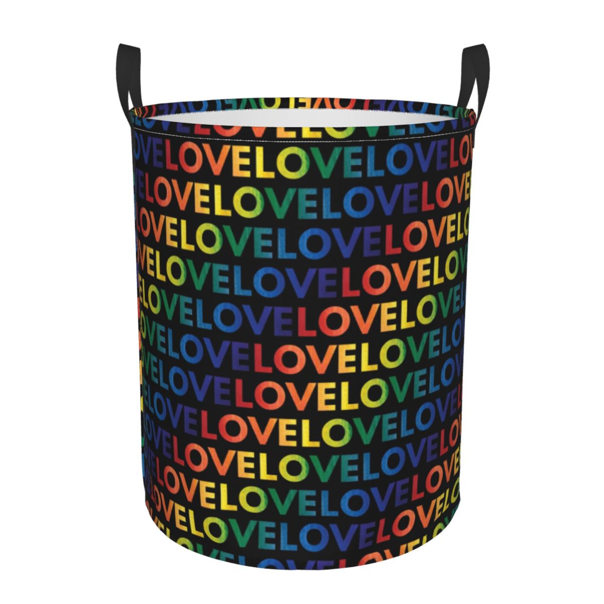XMXY Round Laundry Basket Organizer, Rainbow Lgbt Pride Waterproof ...