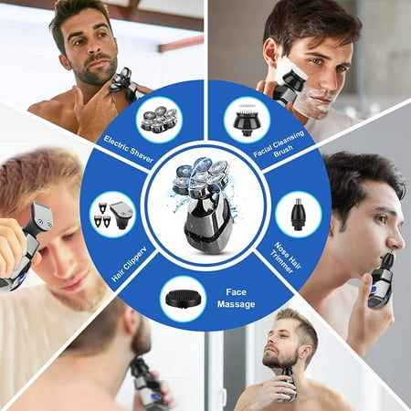 7D Head Shaver for Bald Men, Upgrade 5-in-1 Head Electric Razor for Men ...