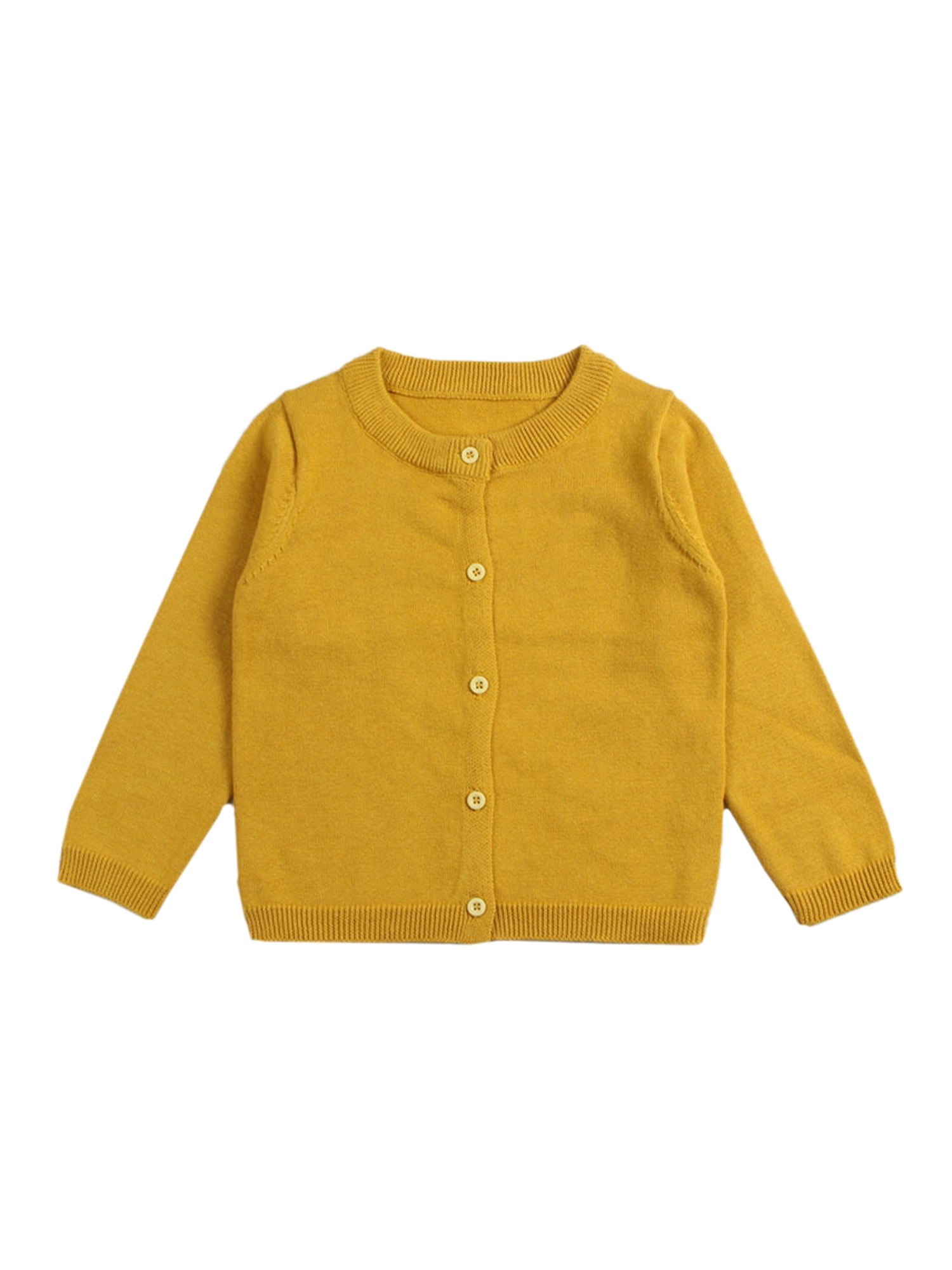 Grianlook Girls Knit Sweaters Buttons Cardigan Sweater Crew Neck ...