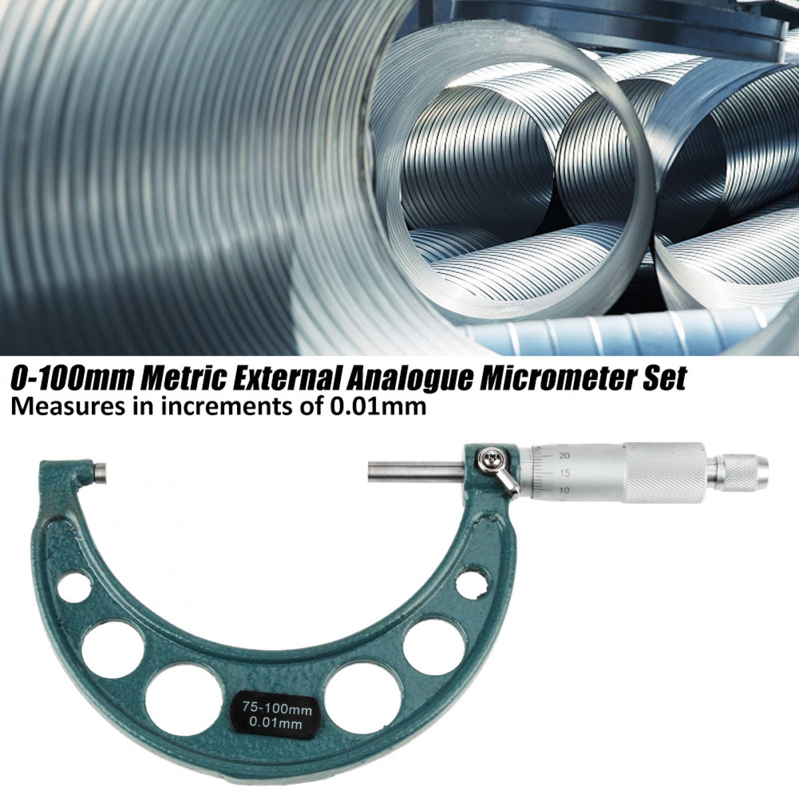 4pcs 0-100mm Metric Outside Micrometers Thickness Gauge Measuring ...